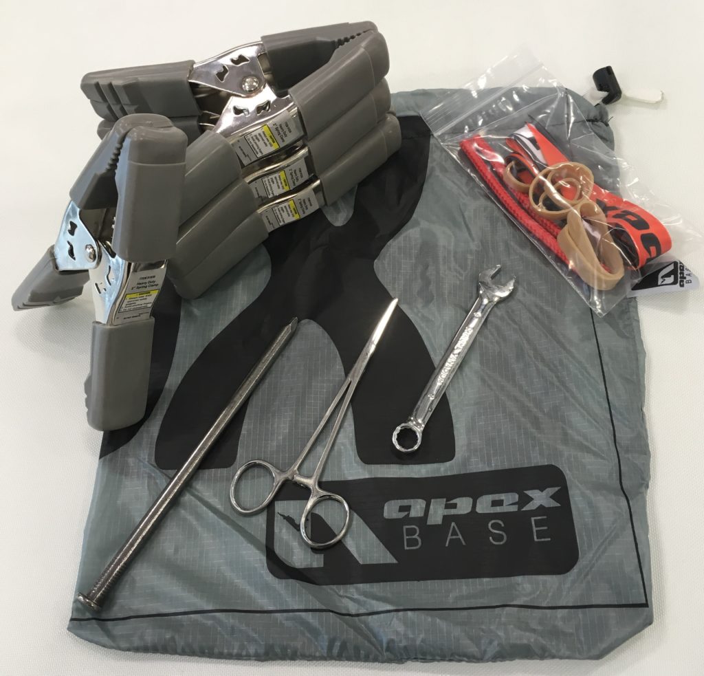 Tool kit for BASE parachute packing - Apex BASE